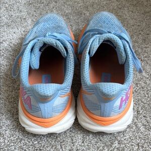 Hoka | Shoes | Hoka Blue And Orange Athletic Shoes With Rocker Sole ...